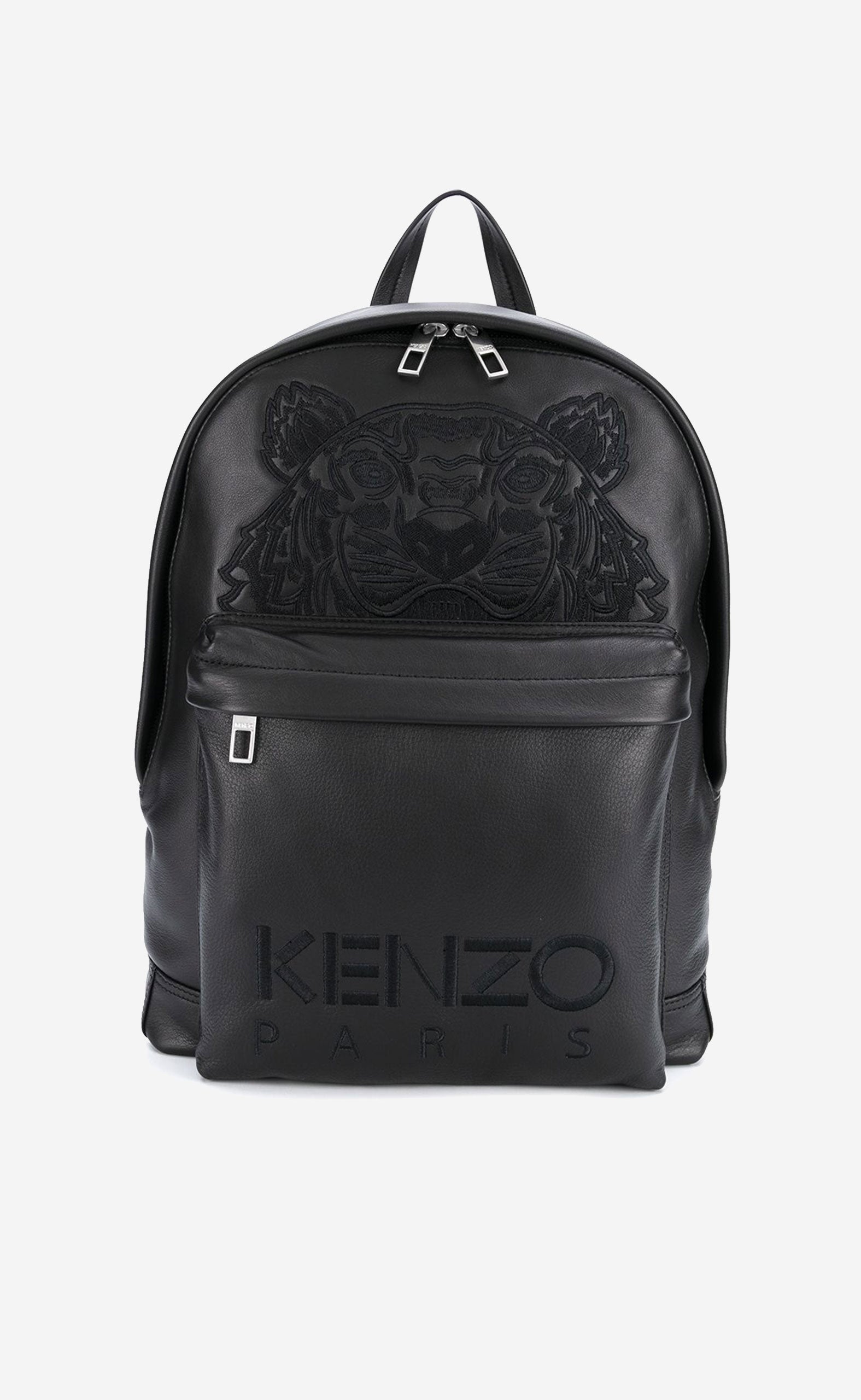 BLACK LOGO EMBROIDERED BACKPACK
