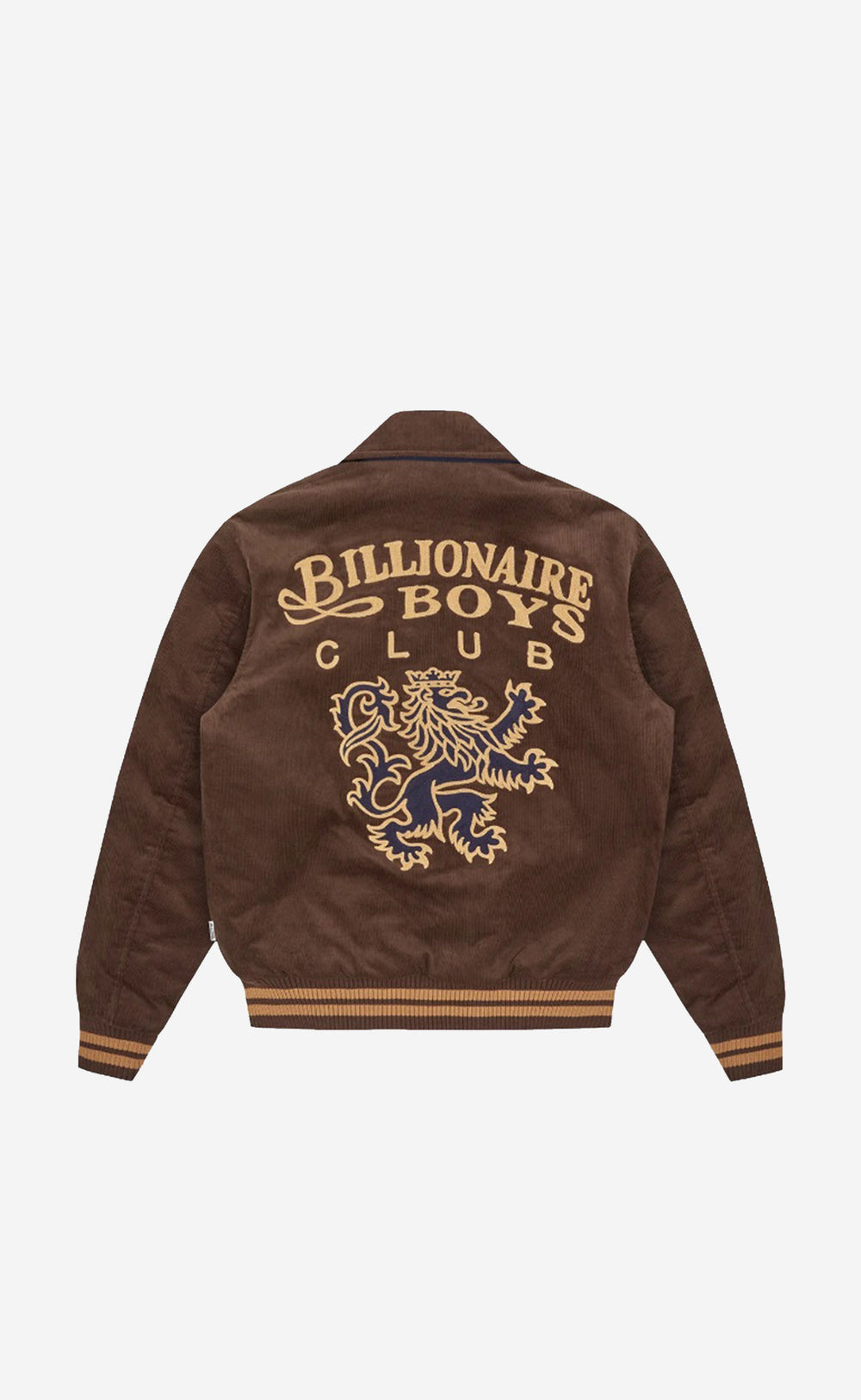 BROWN CORDUROY COLLARED VARSITY JACKET